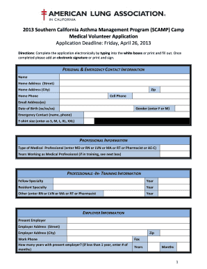 scamp camp application Fill Online, Printable, Fillable, Blank - pdfFiller