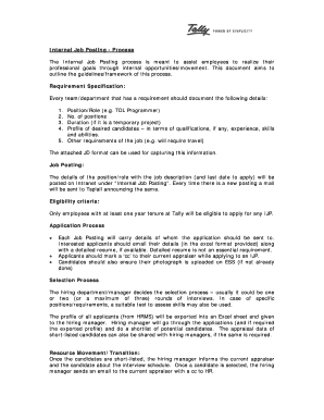Fillable Online Internal Job Posting - Process Fax Email Print - pdfFiller