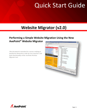Fillable Online Website Migrator - AvePoint Fax Email Print - pdfFiller