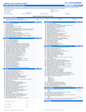 Fillable Online This Inspection Check Sheet must be 1) completed with ...