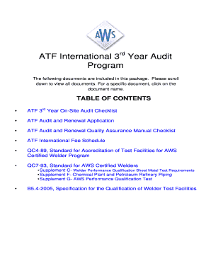 Fillable Online files aws ATF International 3 Year Audit Program ...