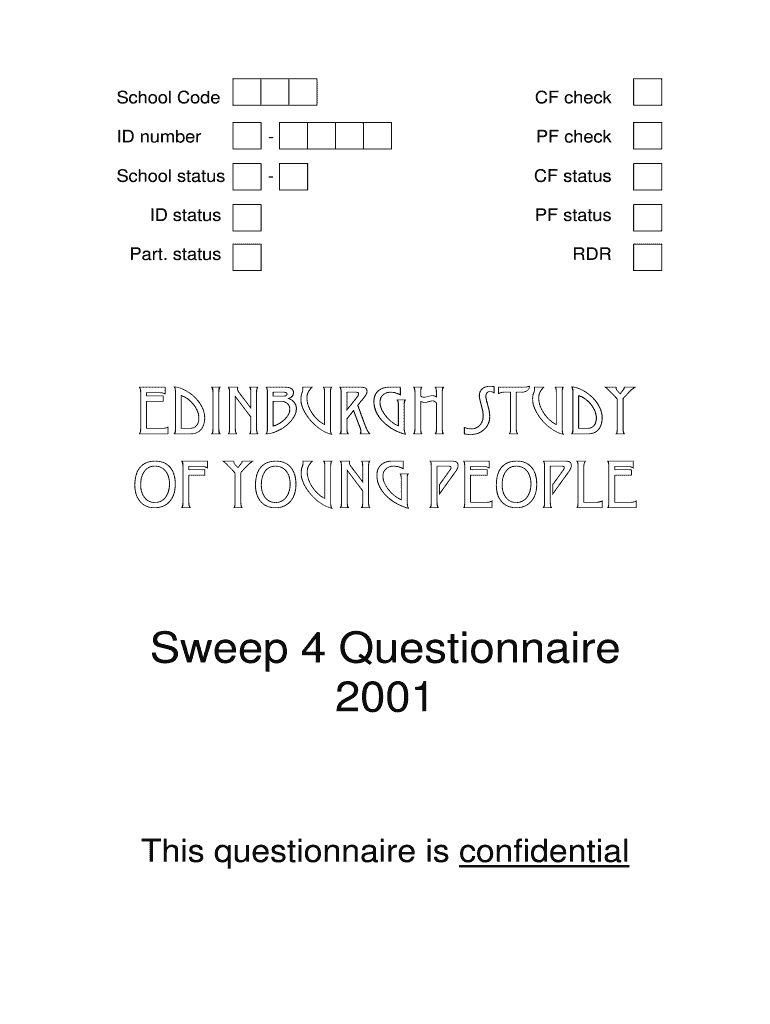 Fillable Online Edinburgh Study of Young People Questionnaire 2001 Fax ...