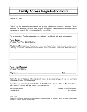 Fillable Online capital osd wednet FA Registration Form CHS 2007-08 ...