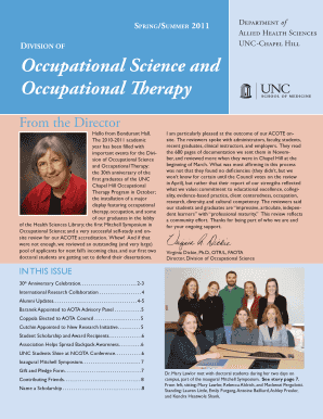 Fillable Online med unc Occupational Science and Occupational Therapy ...