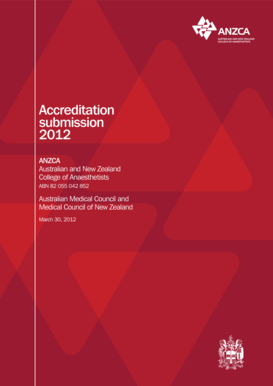 Fillable Online anzca edu ANZCA accreditation submission - Australian ...