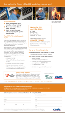 Fillable Online middletn asse Cintas NFPA 70E Workshop Registration ...
