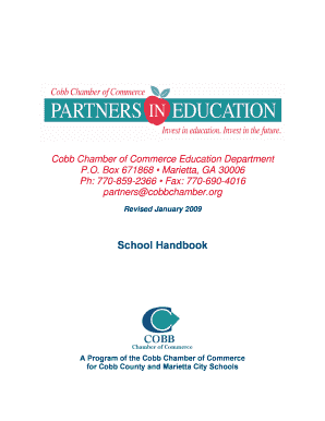 Fillable Online cobbk12 School Handbook - Cobb County School District ...