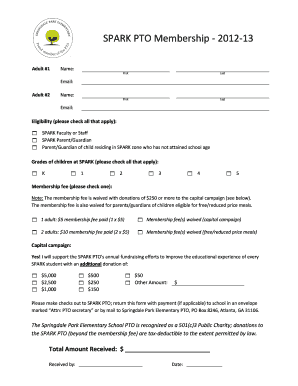 Fillable Online atlanta public schools pto membership form Fax Email ...