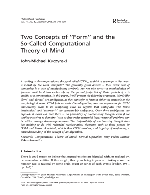 Fillable Online Form'' and the So-Called Computational Theory of Mind ...