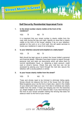 Fillable Online armadale wa gov Self Security Residential Appraisal ...