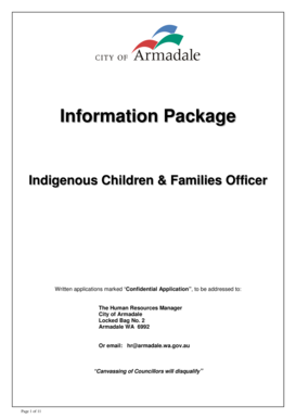 Fillable Online armadale wa gov Indigenous Children & Families Officer ...