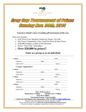 Fillable Online 2014 Grey Cup Entry Form Fax Email Print - pdfFiller