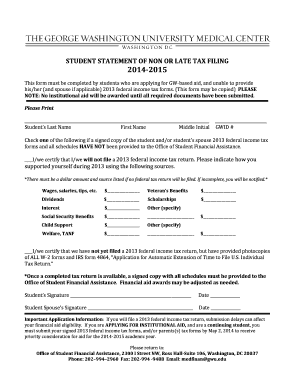 Fillable Online Non Filing Student Statement Fax Email Print - pdfFiller