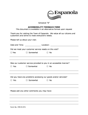 Fillable Online Accessibility Feedback Form (PDF) Fax Email Print ...