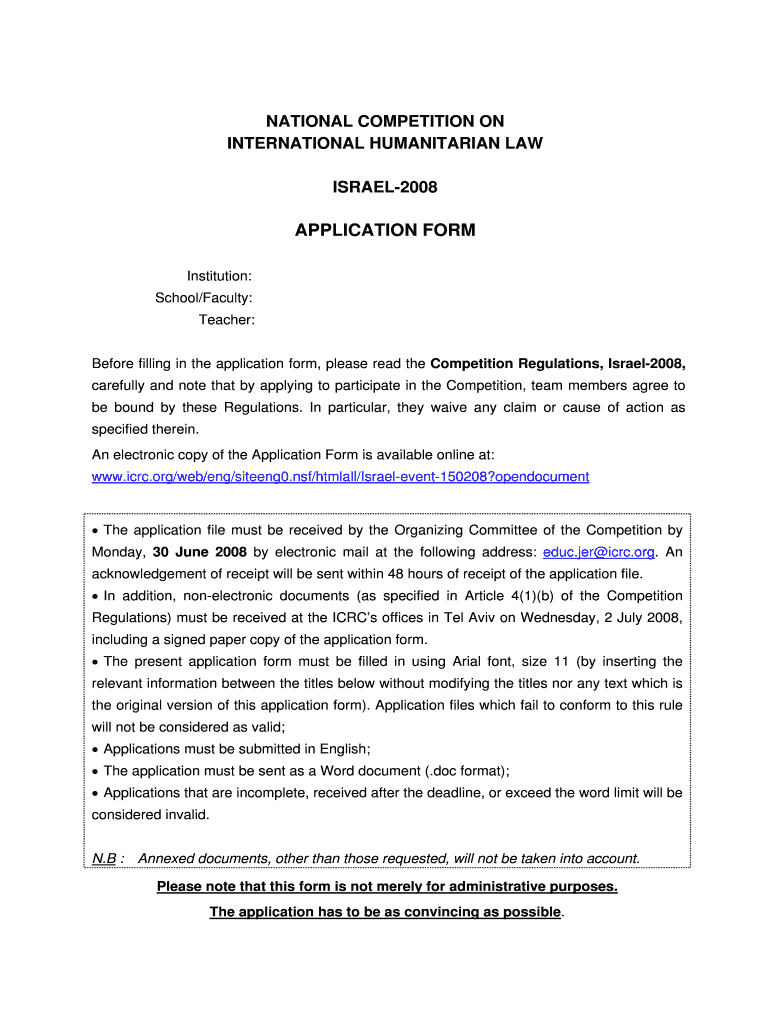 Fillable Online icrc Application form - ICRC - icrc Fax Email Print ...