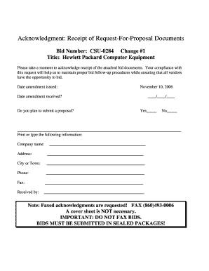 Fillable Online das state ct Acknowledgment: Receipt of Request-For ...