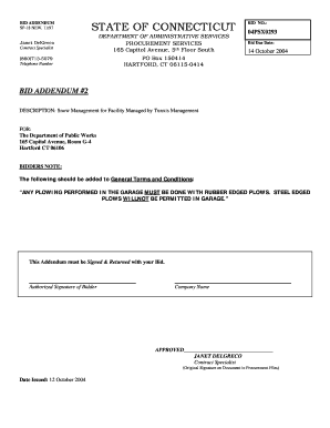 Fillable Online das state ct DESCRIPTION Snow Management for Facility ...