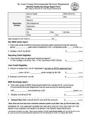 Fillable Online stlouiscountymn surcharge report forms 10.DOC Fax Email Print - pdfFiller