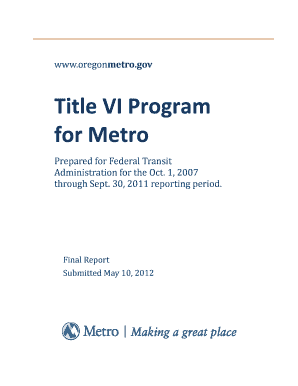 Fillable Online library oregonmetro Title VI Program for Metro - library oregonmetro Fax Email ...