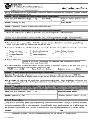 Fillable Online departments kings 1.1d - Member Auth Form 101906a ...