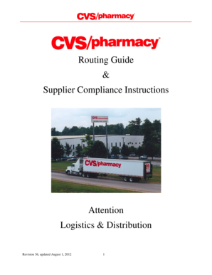 Fillable Online DRAFT - CVS Routing Guide Supplier Compliance ...