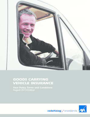 Fillable Online Van Insurance policy document (PDF) Fax Email Print ...