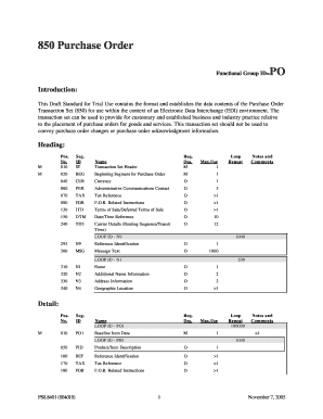 Fillable Online 850 Purchase Order Fax Email Print - pdfFiller