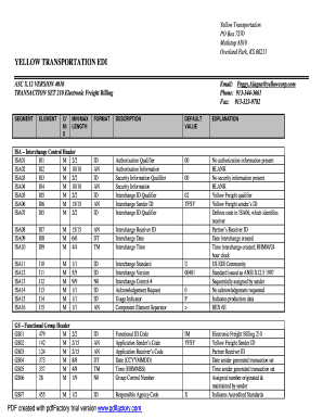 Yellow Freight EDI 210 Motor Carrier Freight Invoice ... - Jobisez LLC ...