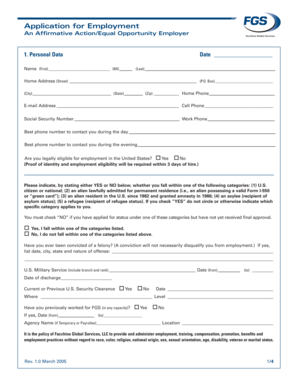 Fillable Online Download Application for Employment - FGS Fax Email ...