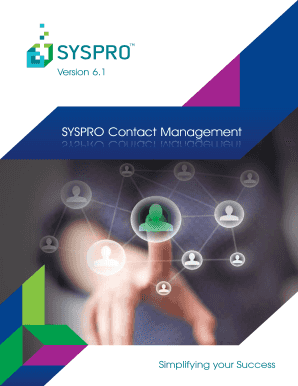 Fillable Online SYSPRO Contact Management SYSPRO Contact Management Fax Email Print - pdfFiller