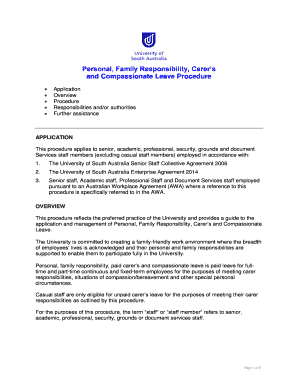 Fillable Online Personal, Family Responsibility, Carers Fax Email Print ...