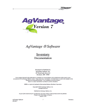 Fillable Online Inventory - AgVantage Fax Email Print - pdfFiller