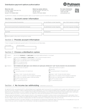 Fillable Online Distribution payment options authorization (dividends ...