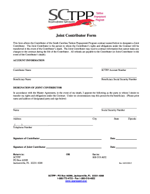 Fillable Online Joint Contributor Form - Columbia Management Fax Email ...