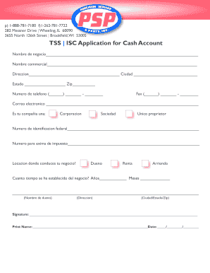 Fillable Online TSS ISC Application for Cash Account Fax Email Print ...