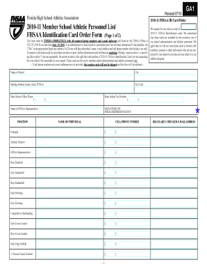 Fillable Online fhsaa 2010-11 Member School Athletic Personnel List ...