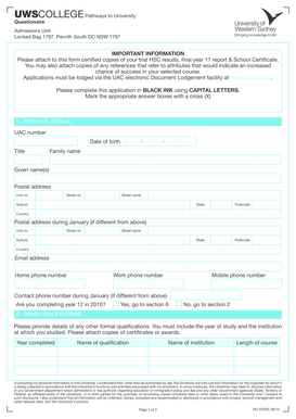 Fillable Online uws edu IMPORTANT INFORMATION Please attach to this form certified ... - uws edu ...