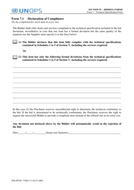 Fillable Online unops (MS) - Form 7.1 - Declaration of Compliance.pdf ...