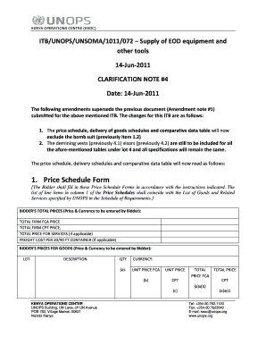 Fillable Online unops 1. Price Schedule Form - UNOPS - unops Fax Email ...