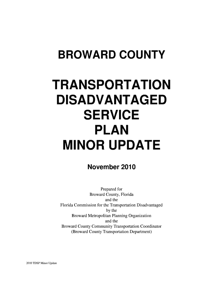 Fillable Online browardmpo Transportation disadvantaged service plan ...