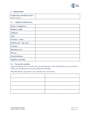 Fillable Online Verifier Application Form - CSA Registries Fax Email ...