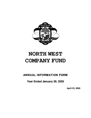 Fillable Online Annual Information Form - year ended January 29, 2005 ...