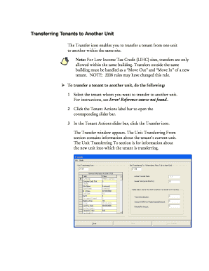 Fillable Online Transferring Tenants to Another Unit. salvation order ...