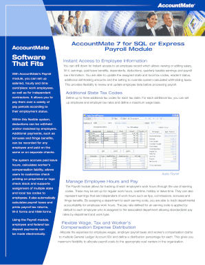 Fillable Online accountmate payroll form Fax Email Print - pdfFiller