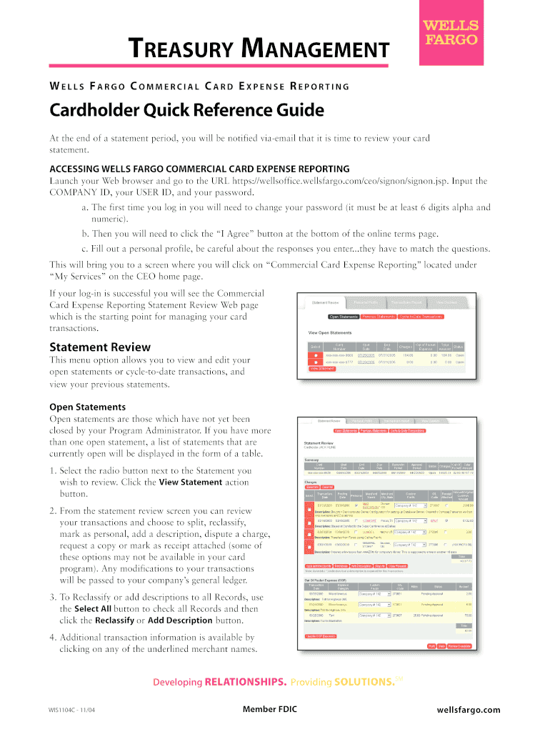 Fillable Online WELLS FARGO COMMERCIAL CARD EXPENSE REPORTING Fax Email ...
