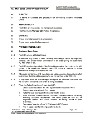 Fillable Online MCI Sales Order Procedure SOP Fax Email Print - pdfFiller