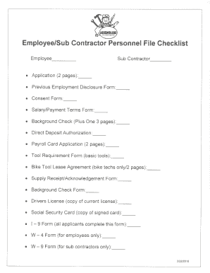 Fillable Online Personnel Checklist Fax Email Print - pdfFiller