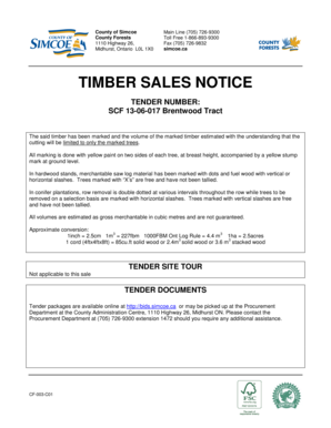 Fillable Online TIMBER SALES NOTICE - Procurement & Bids - County of ...