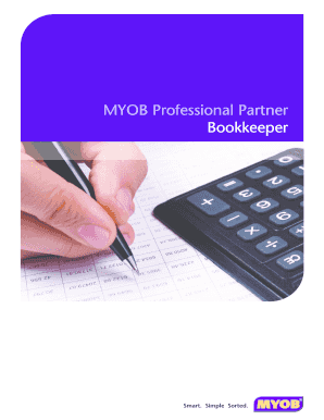 Fillable Online MYOB Professional Partner Bookkeeper - Application Form ...