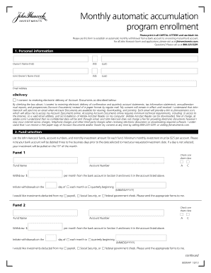 Fillable Online Monthly automatic accumulation plan application (165KB ...